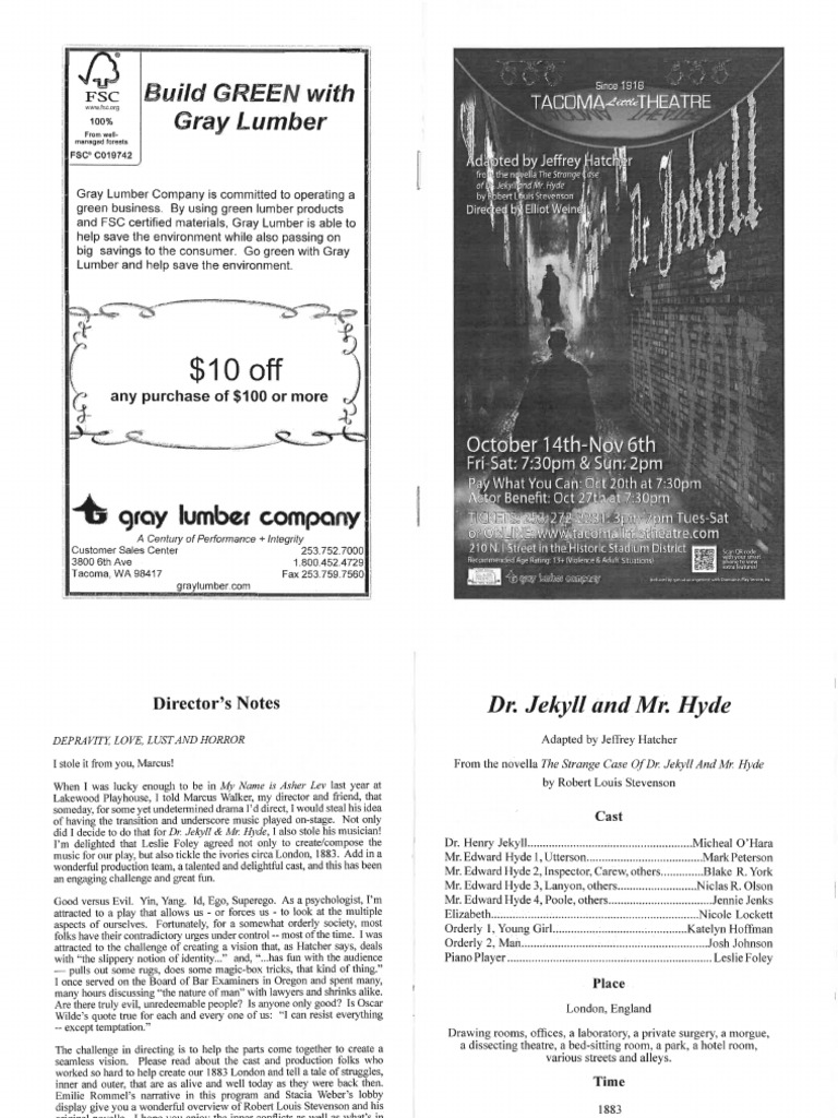 2011-2012+Dr +Jekyll+and+Mr +hyde | PDF