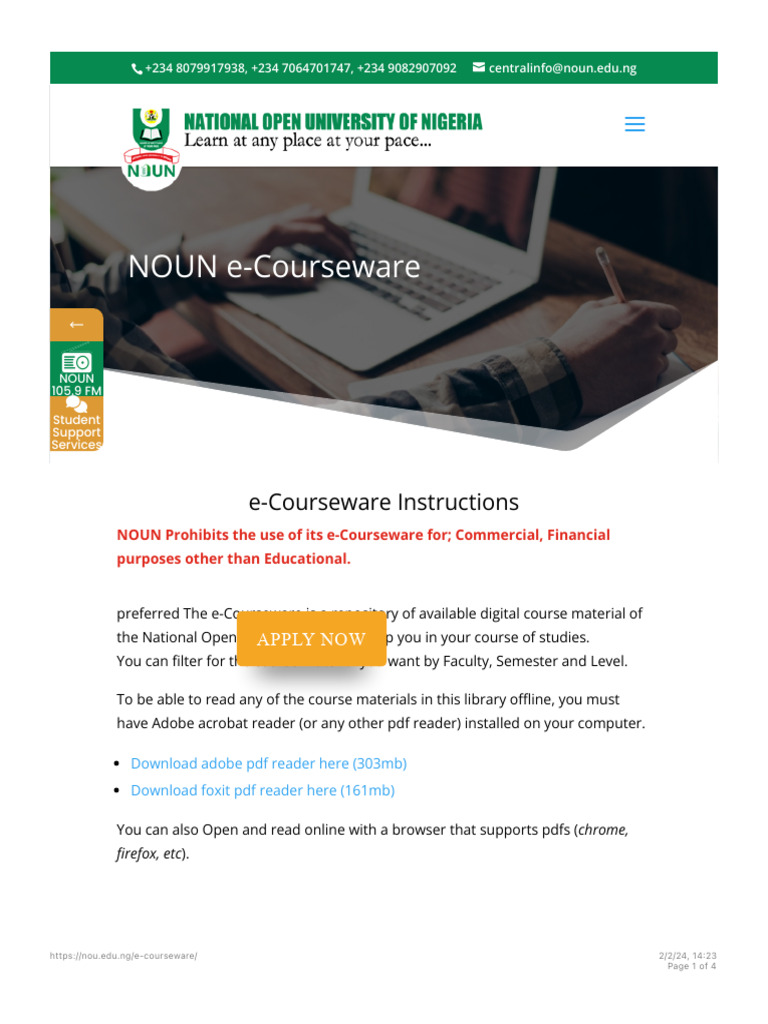 E-Courseware - NOUN | PDF | Libraries | Cyberspace