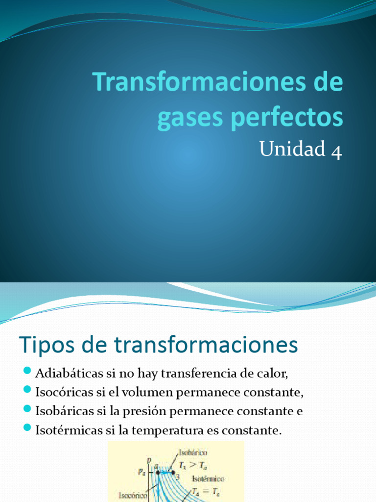 Unidad 4 Transformaciones de Gases Perfectos | PDF