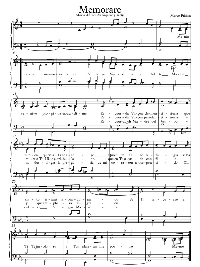 Frisina Memorare | PDF | Calligraphie latin | Collation