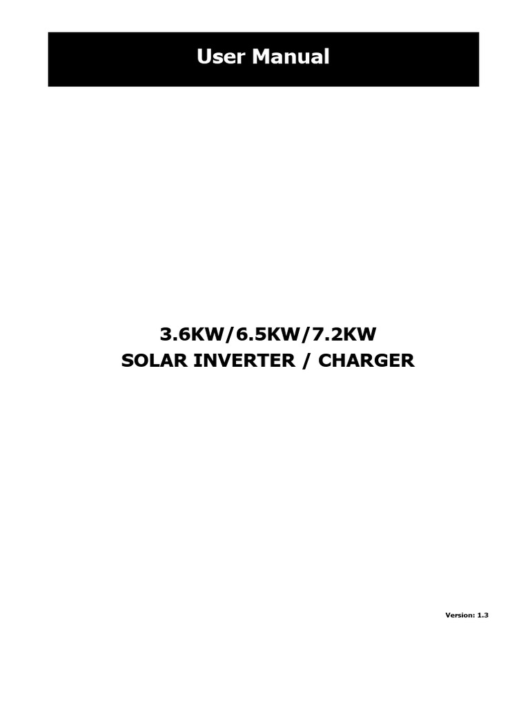 Manual Voltronic Axpert Max | PDF | Battery Charger | Rechargeable Battery