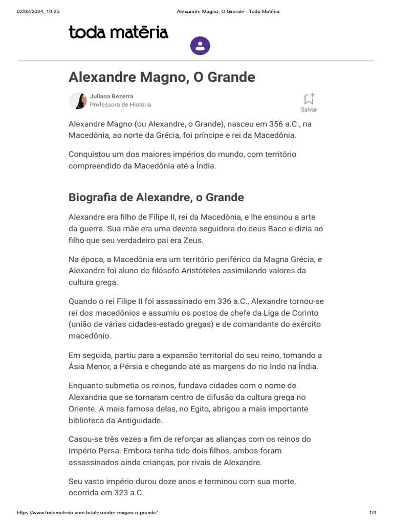 Alexandre Magno, O Grande - Toda Matéria | PDF
