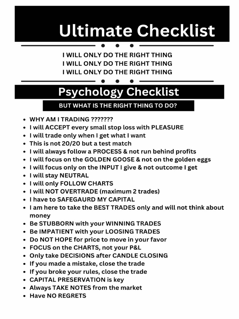 4 New Checklist For Trading | PDF