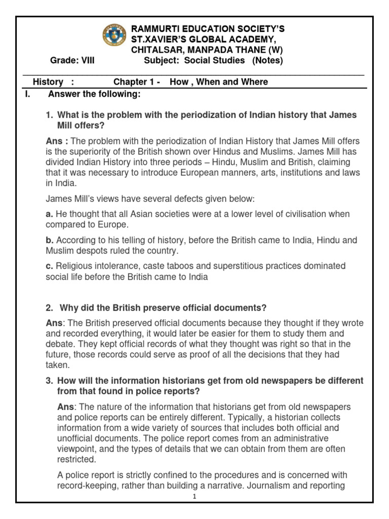GRADE 8 CHP 1 HISTORY NOTES | PDF