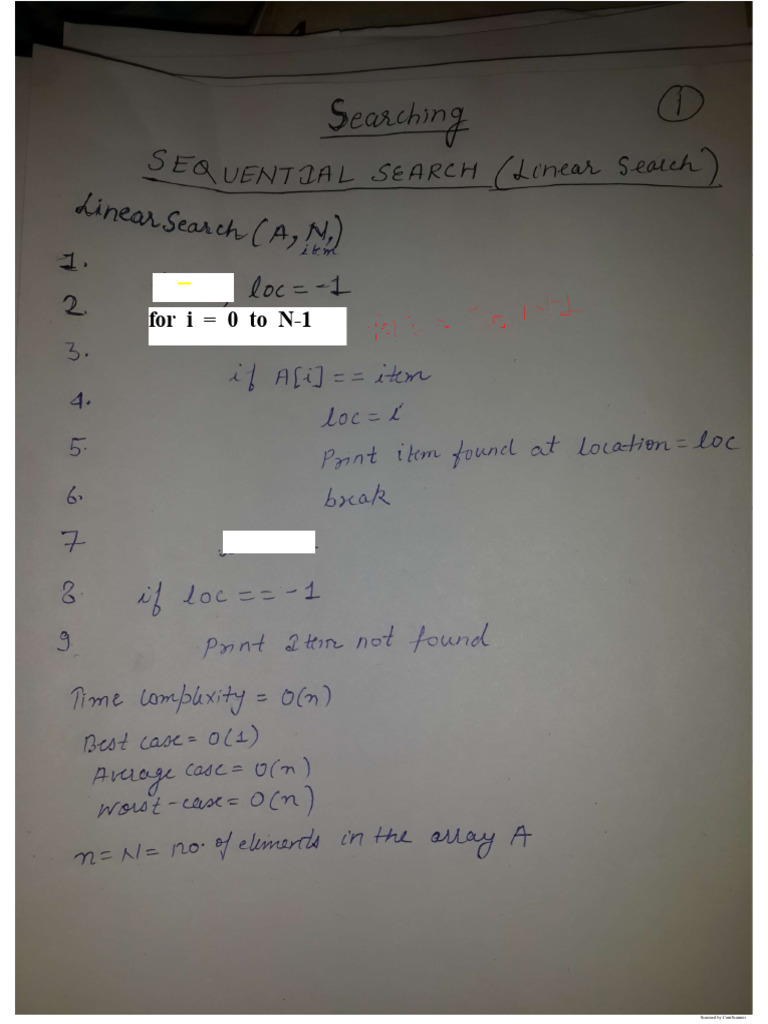 Searching Sorting Notes Handwritten | PDF | Software Engineering ...