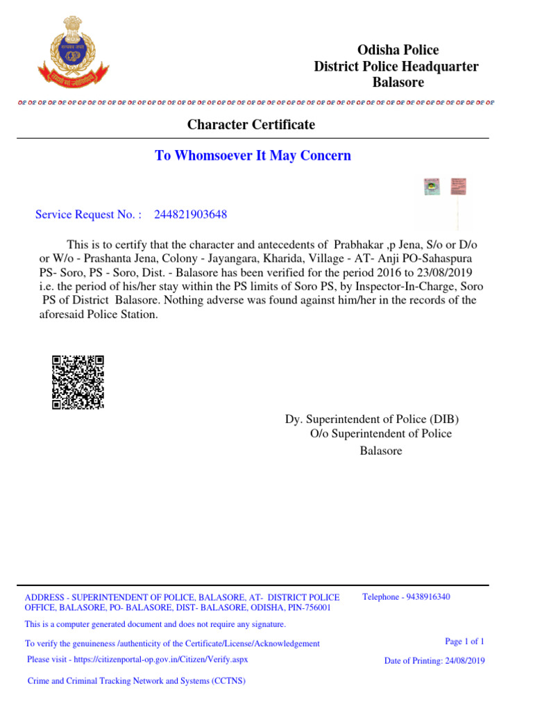 Police verification | PDF