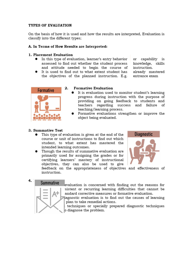 Types of Evaluation | PDF