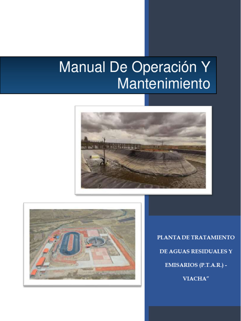 2021.09.06 Manual O+m Ptar Viacha PDF | PDF | Tratamiento de aguas residuales | Aguas residuales
