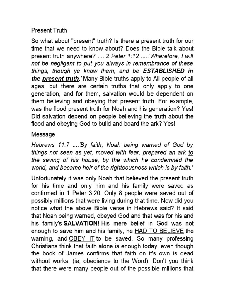 Present Truth | PDF