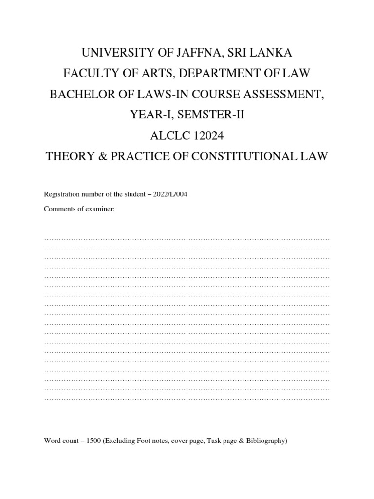 Judicialreview of Legislation in Sri Lankan Context | PDF | Judicial ...