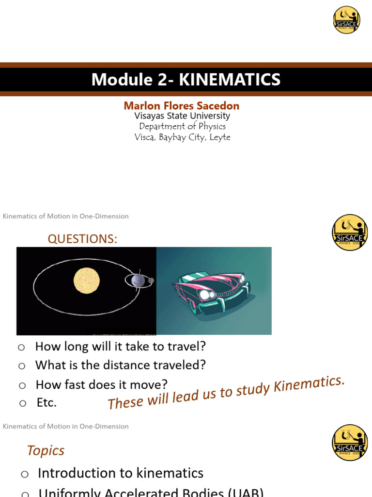 Module 2 Kinematics of Motion Full | PDF