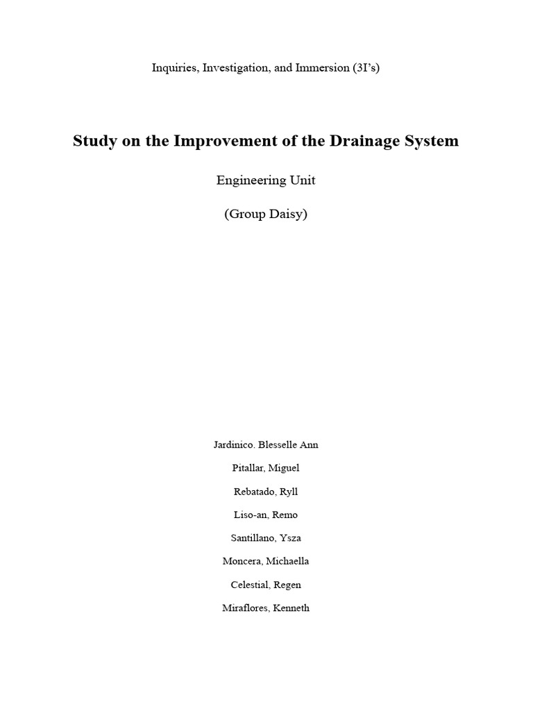 A Study On The Improvement of The Drainage System-1 | PDF