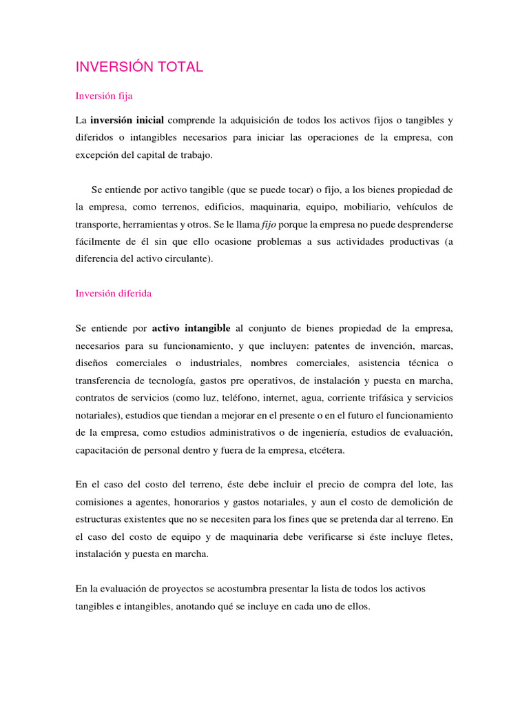 Inversión Total 6 | PDF