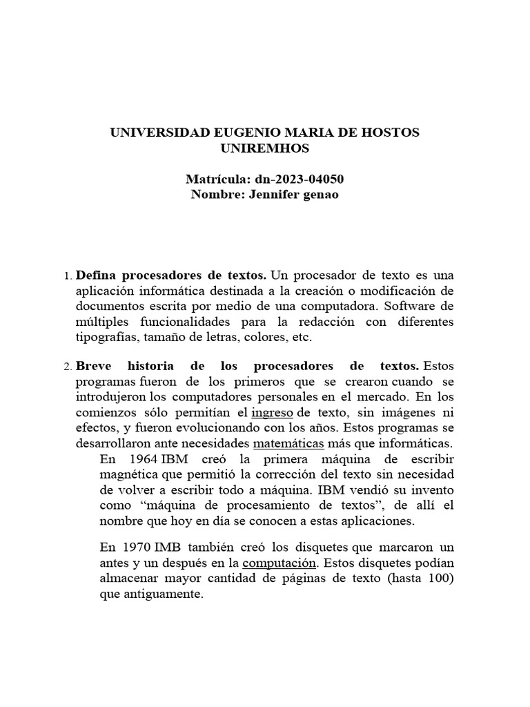Informática Clase | PDF | Microsoft Word | Procesador de textos