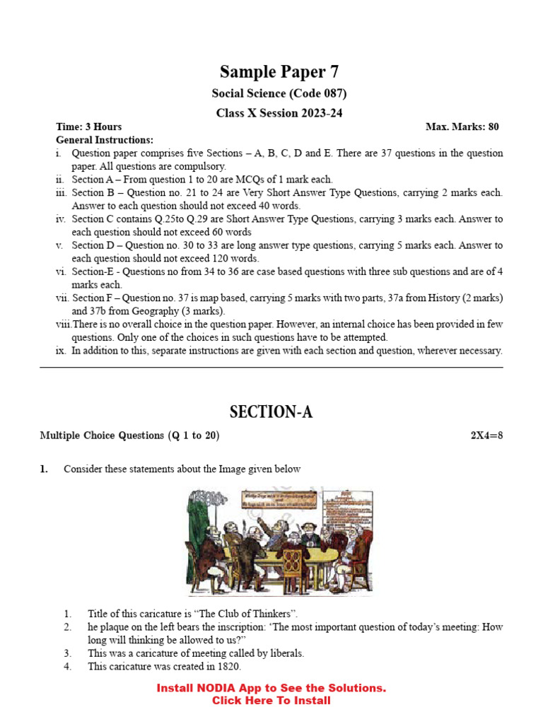 SS Sample Paper 7 Unsolved-1 | PDF