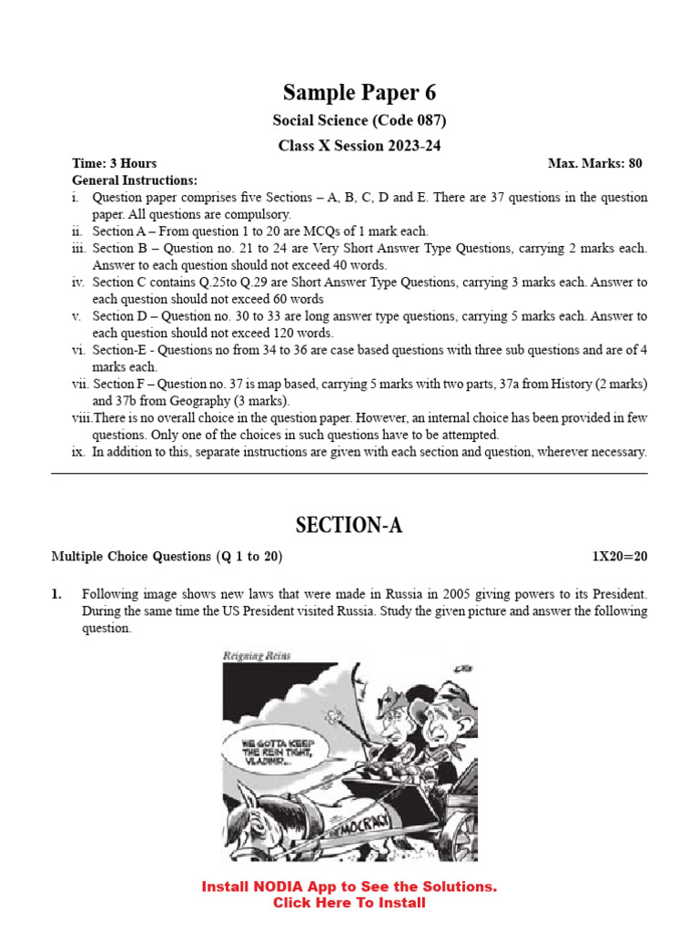 SS Sample Paper 6 Unsolved-1 | PDF