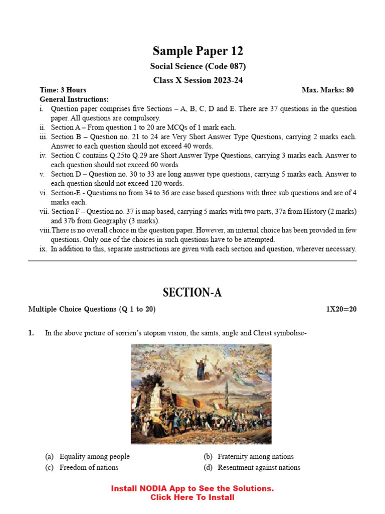 SS Sample Paper 12 Unsolved | PDF