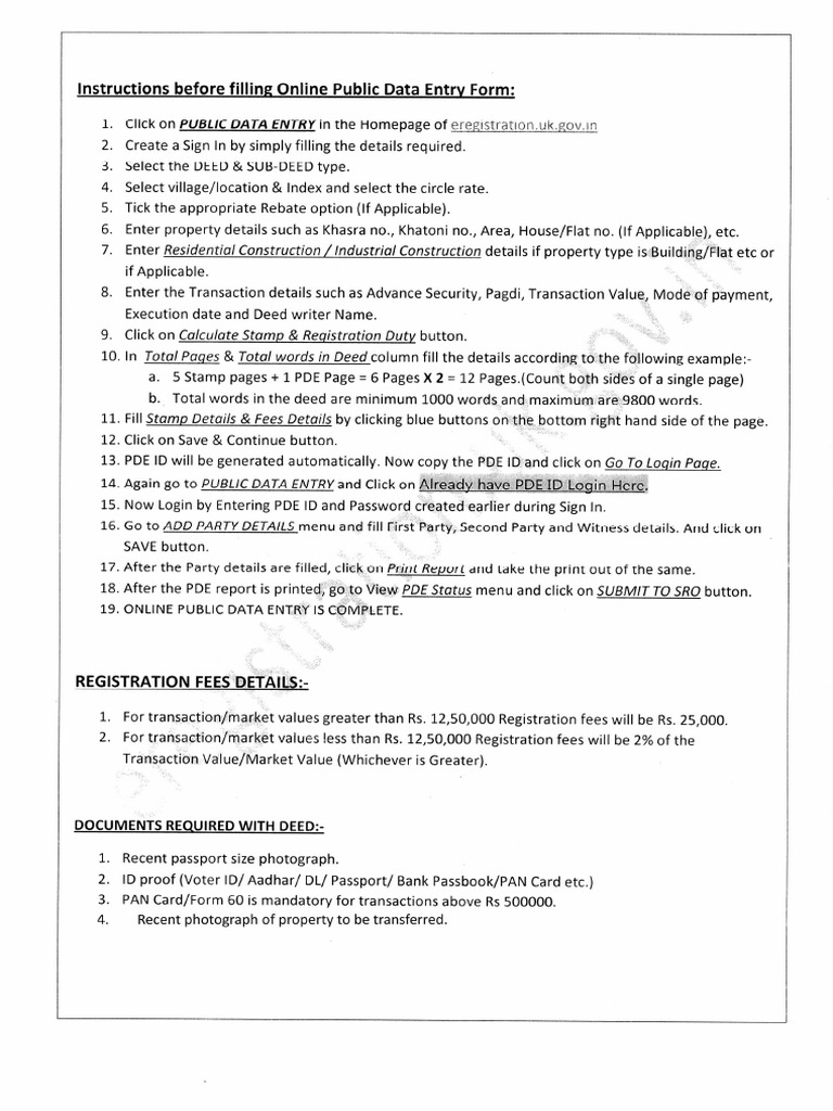 Instructions Pde | PDF