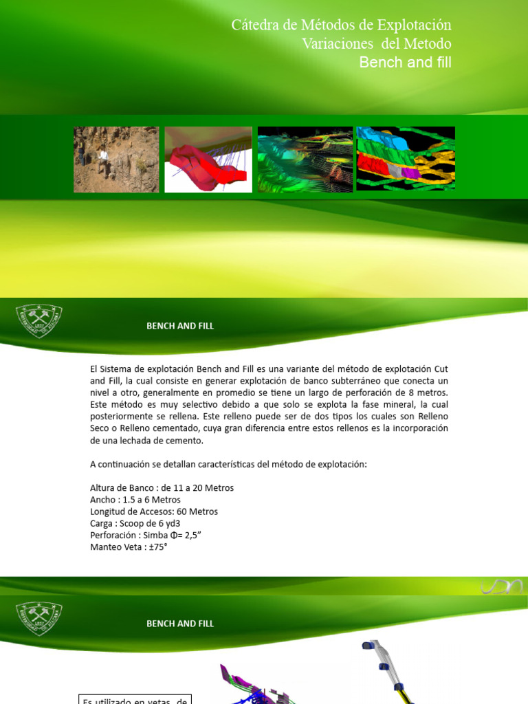 Método Bench and Fill en Explotación Minera | PDF