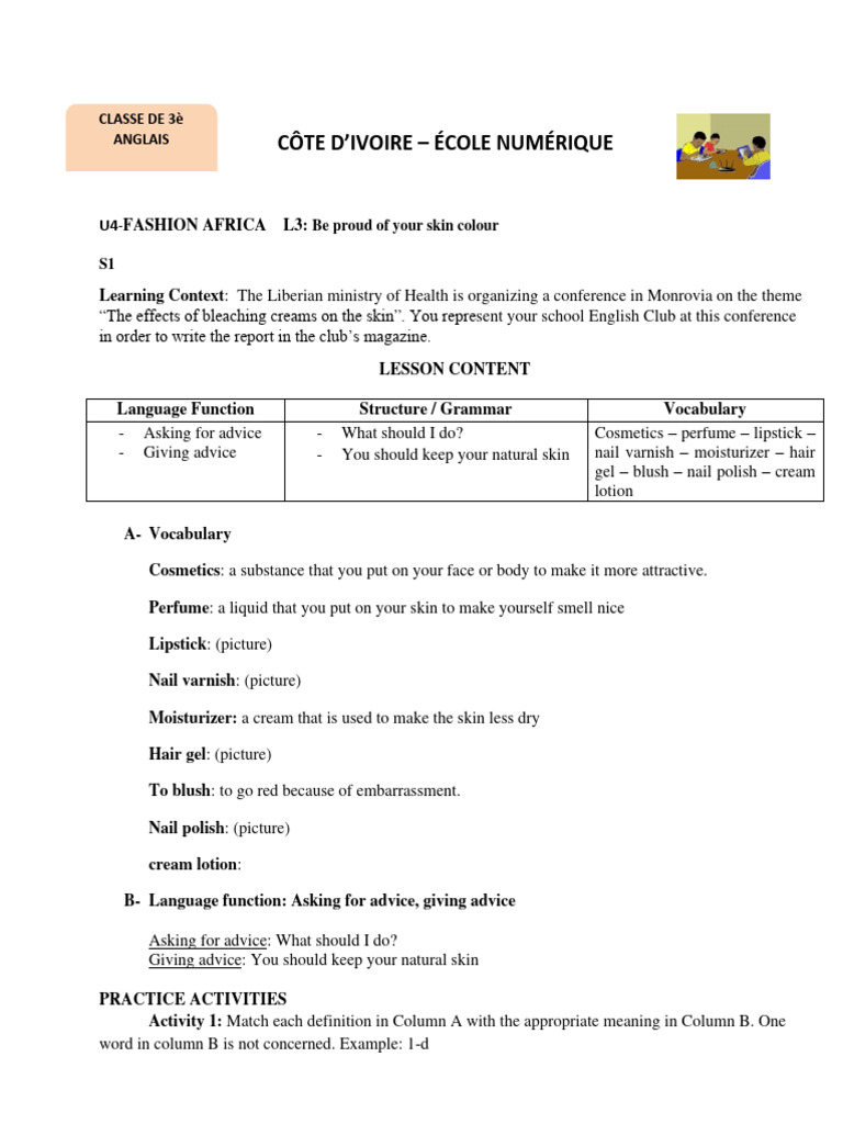 Unit 4 Lesson 3 Anglais On 3 | PDF | Cosmetics | Toiletry