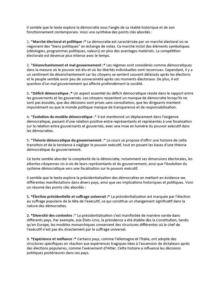 Systeme Politique Resume | PDF