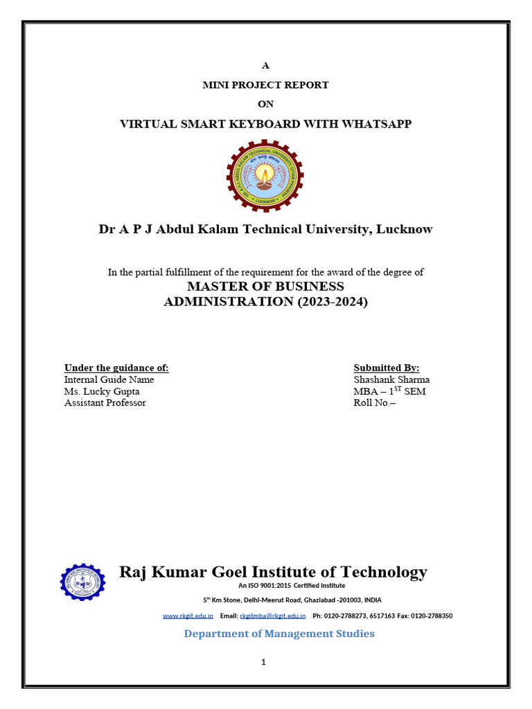 shashank Sharma(Revised Mini Project) (1) (1) | PDF | Computer Keyboard | Computing