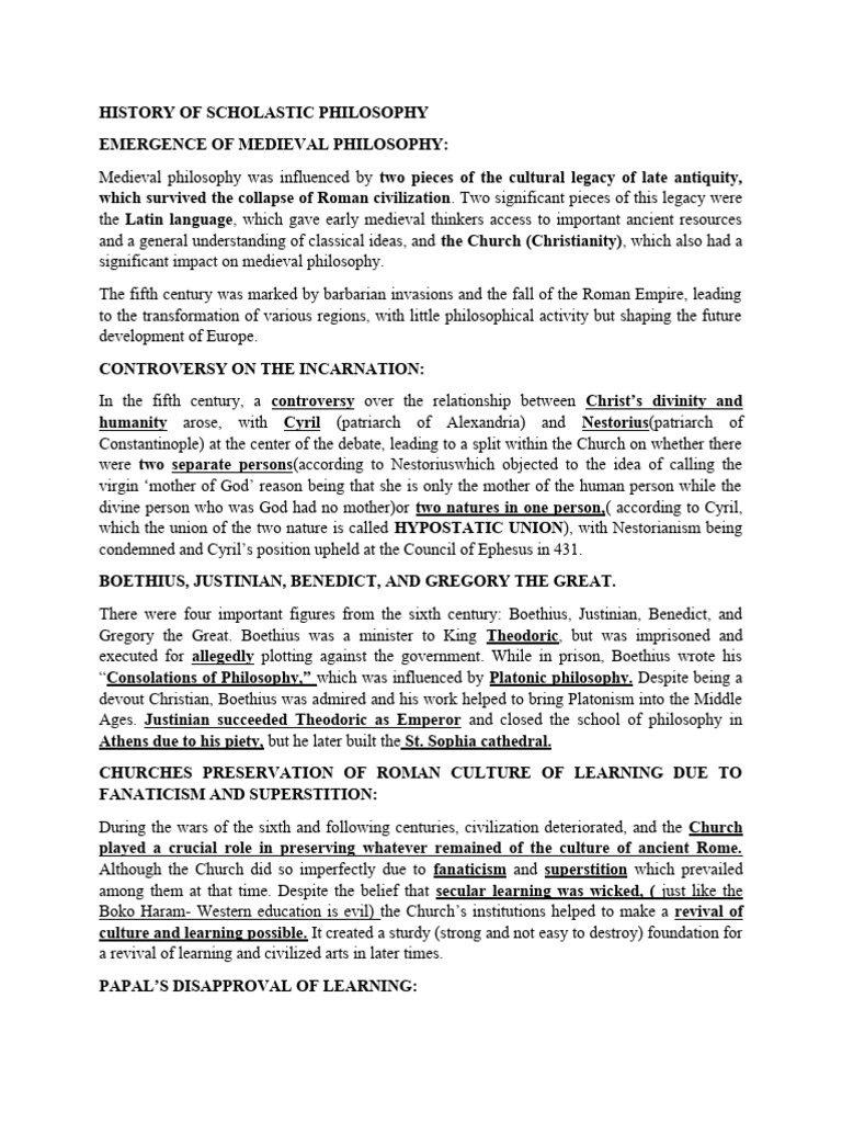 History of Scholastic Philosophy (1) 22 | PDF | Religion & Spirituality