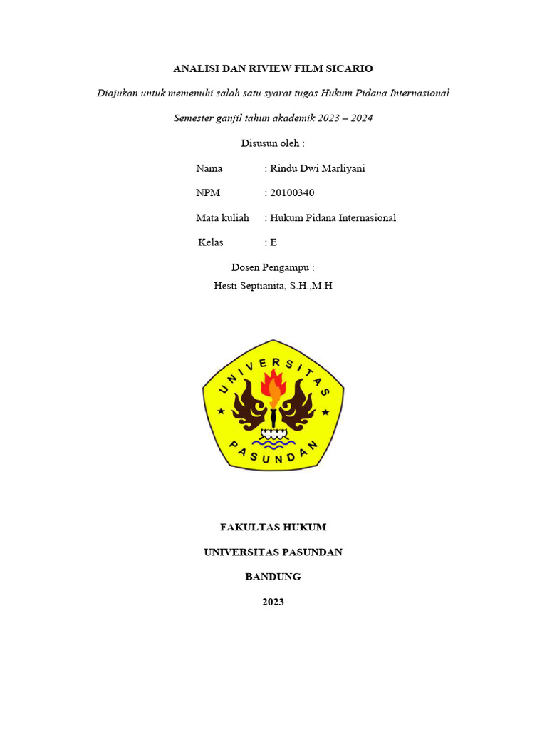 Analisi Dan Riview Film Sicario | PDF