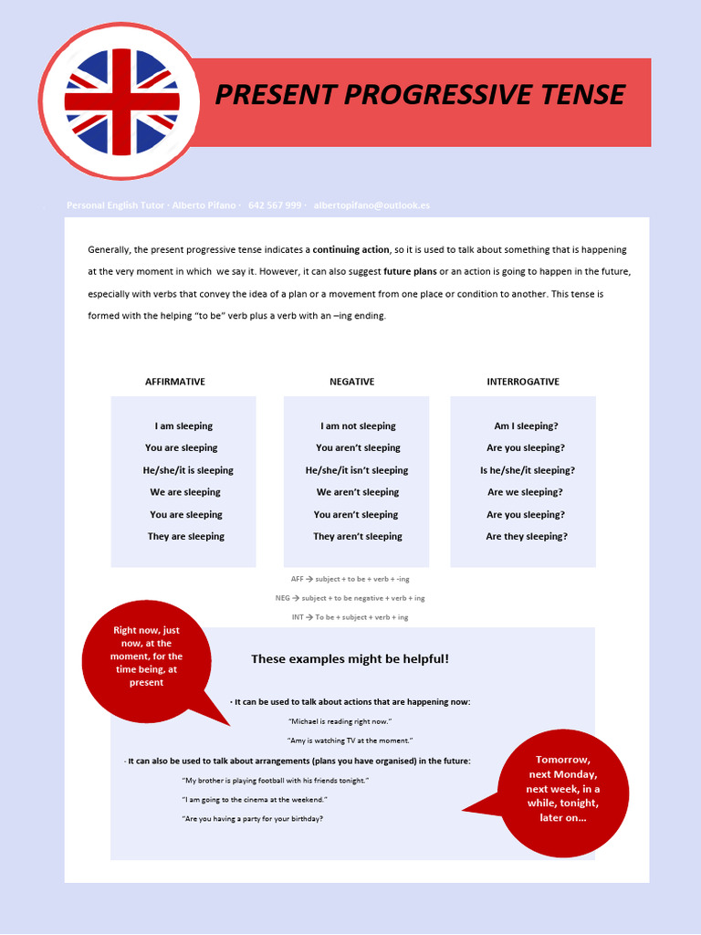 Present Progressive | PDF