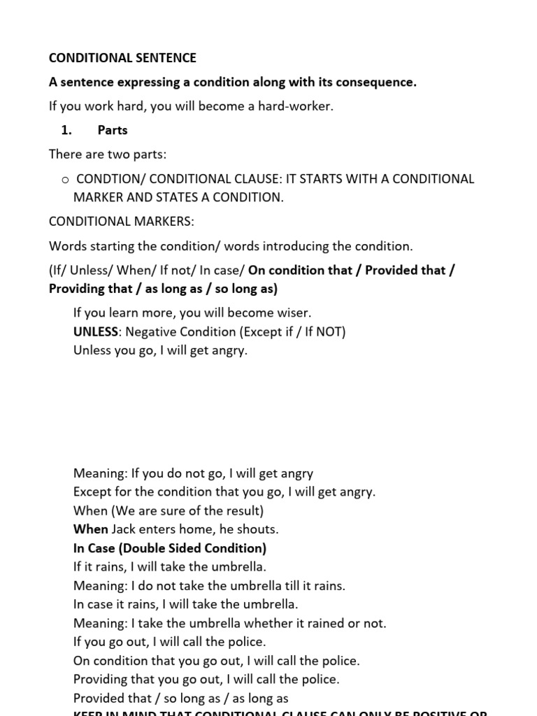 Conditional Sentence | PDF | Grammatical Tense | Perfect (Grammar)