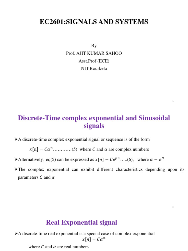 Lecturer 3 Signals & Systems | PDF | Discrete Time And Continuous Time | Frequency
