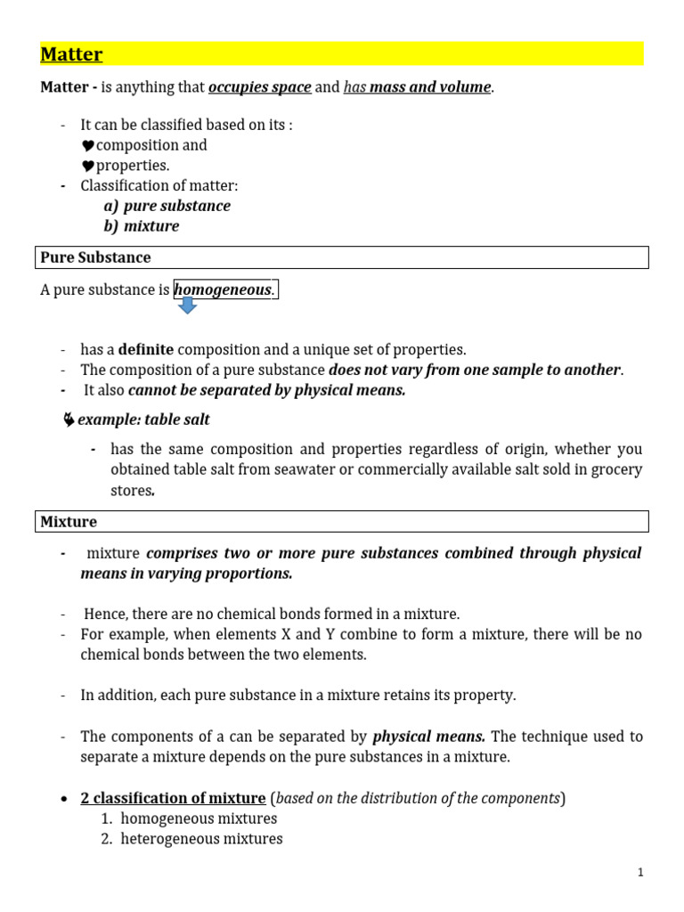 Matter | PDF | Mixture | Experiment