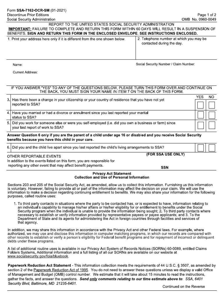 Ssa 7162 | PDF