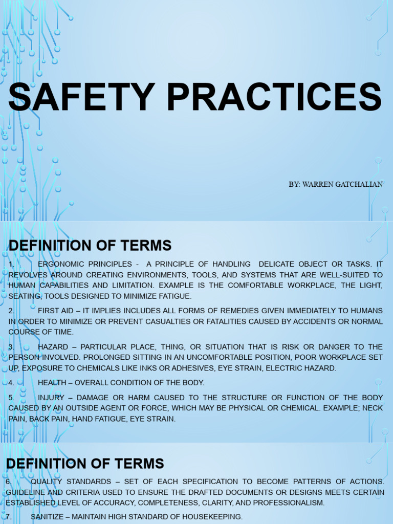 Drafting Report 2 - Safety Practices | PDF | Occupational Safety And ...