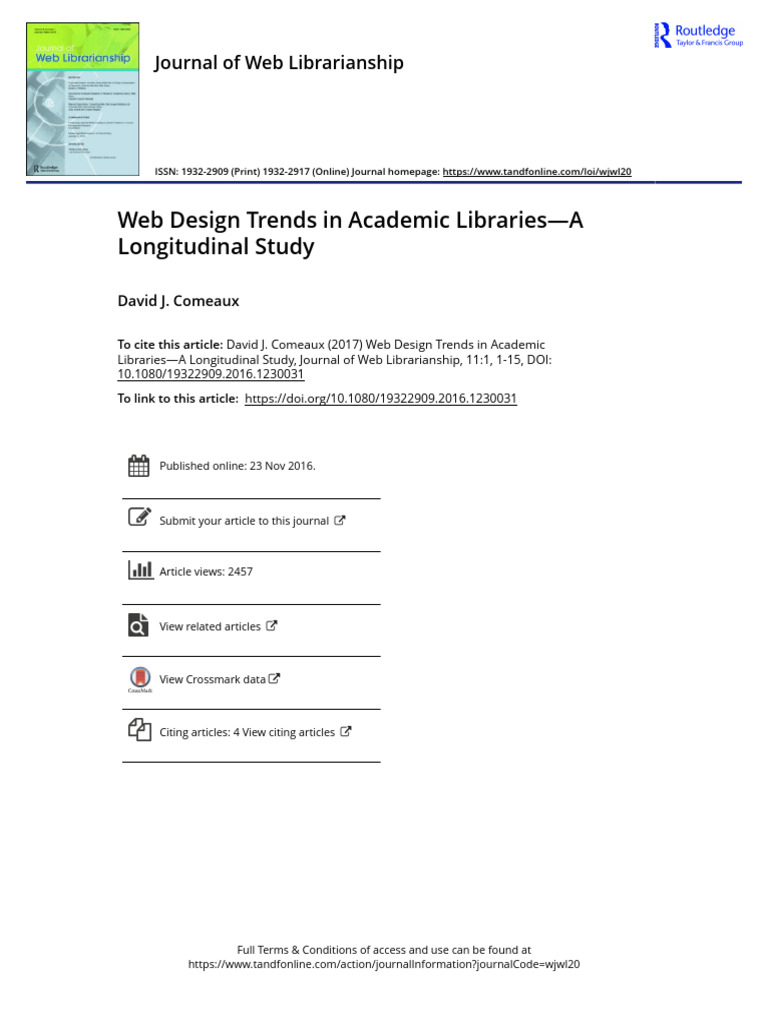 Web Design Trends in Academic Libraries A Longitudinal Study | PDF ...