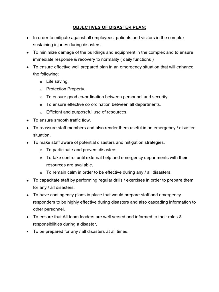 Hospital Disaster Plan | PDF