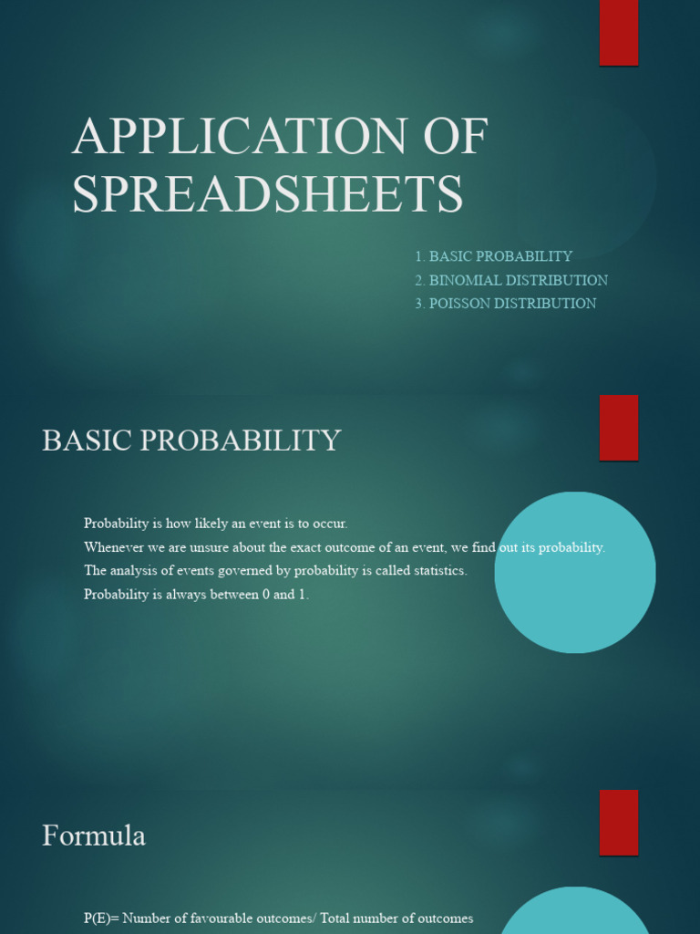 Application of Spreadsheets | PDF | Probability | Probability Distribution