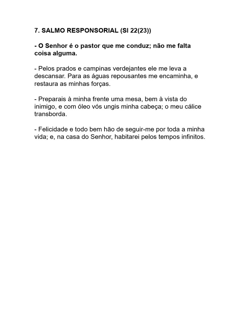 Salmo Responsorial - SL 22 (23 | PDF