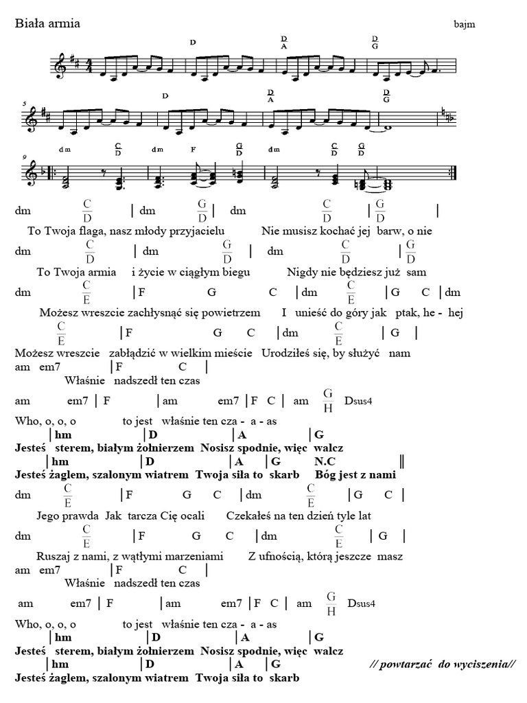 Biała Armia - Nuty - Bajm | PDF