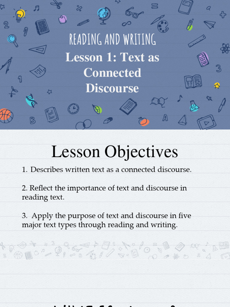 Lesson 1 Text As Connected Discourse | PDF | Narrative | Plants