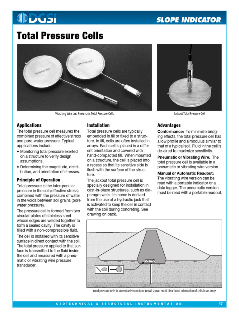 Célula de Pressão DataSheet SLOP INDICATOR 52608230 | PDF