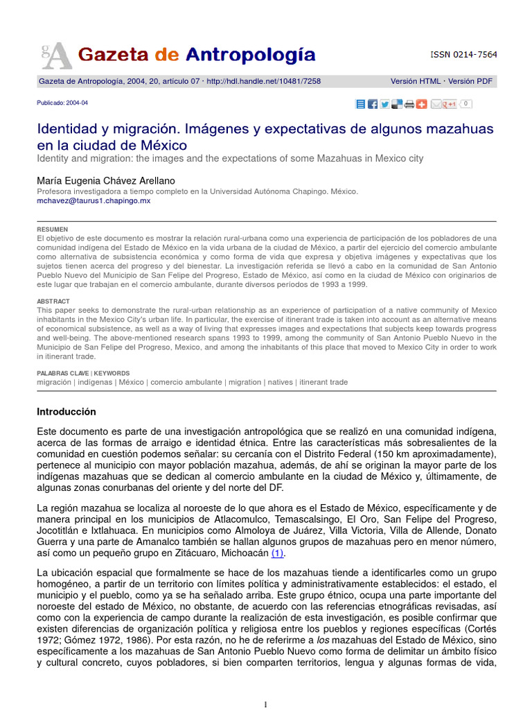 Identidad y Migracion Imagenes y Expecta | PDF | México | Sociedad