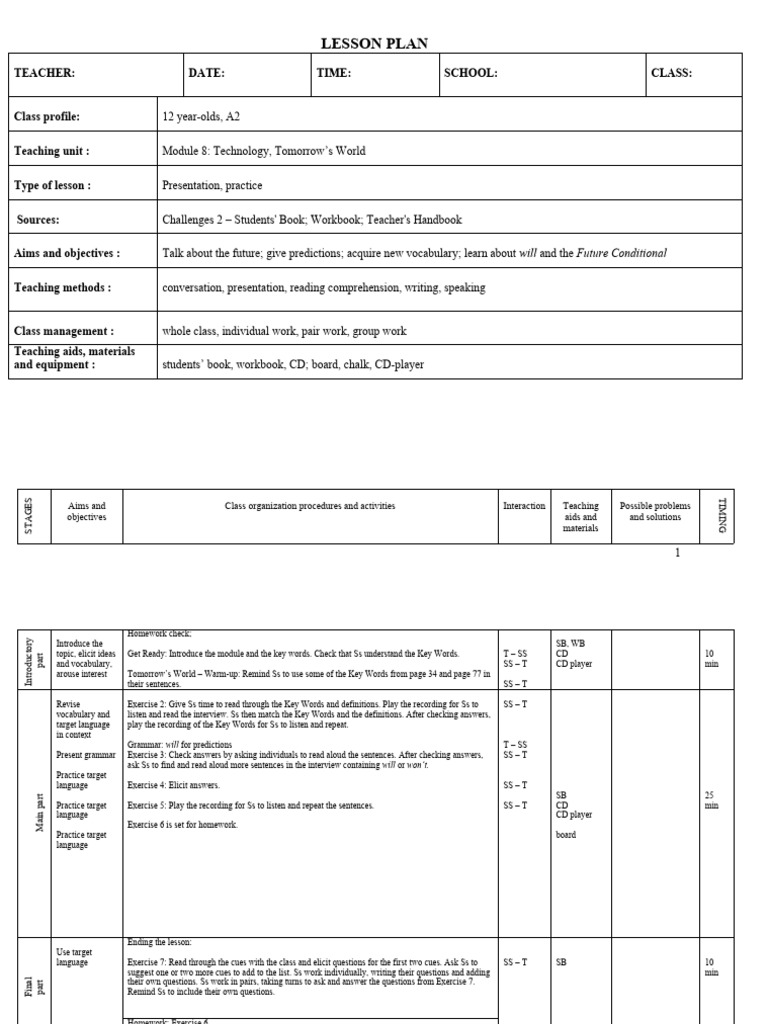Challenges 2 Module 8 Lesson 1 Pdf Vocabulary Reading Comprehension