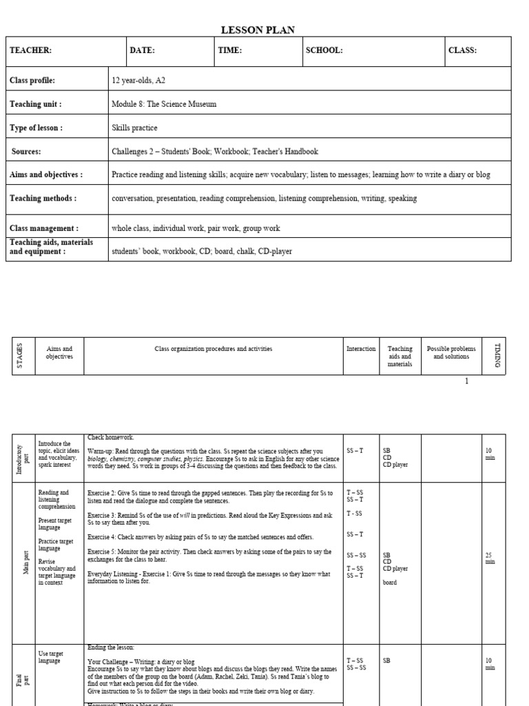 Challenges 2, Module 8, Lesson 3 | PDF | Reading Comprehension ...
