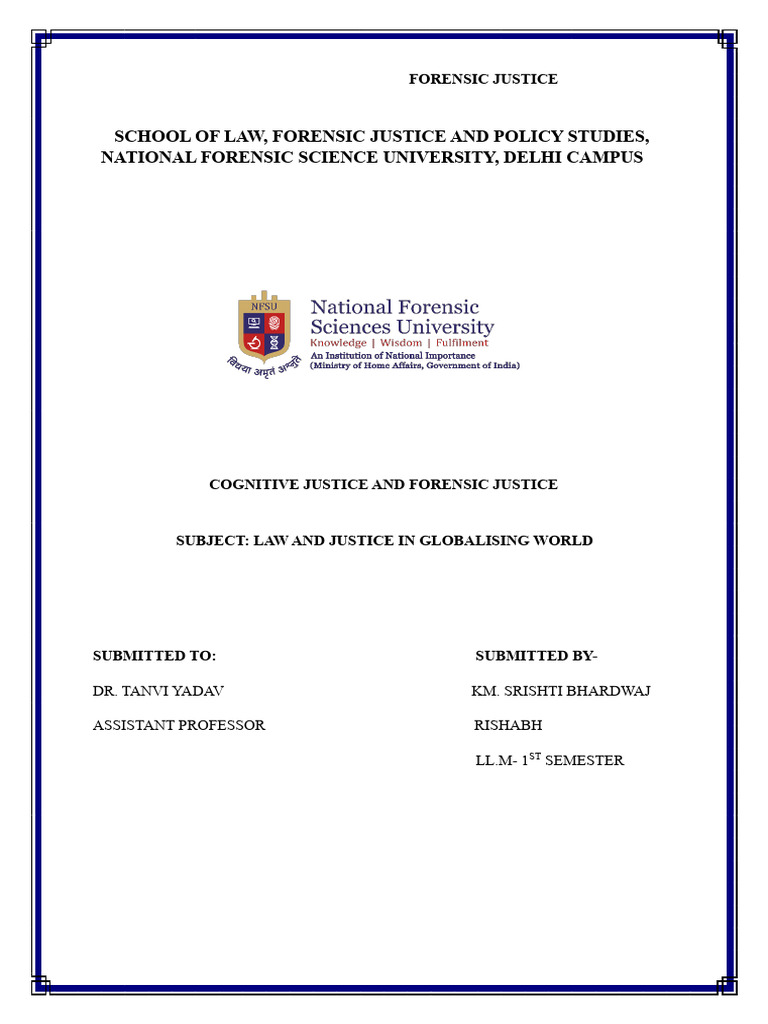 Cognitive Justice and Forensic Justice | PDF | Justice | Crime & Violence