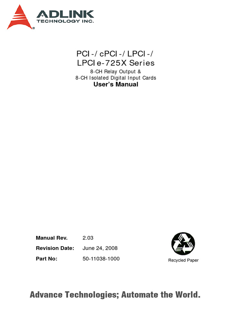 PCI-7250 Manual en | PDF | Business | Technology & Engineering