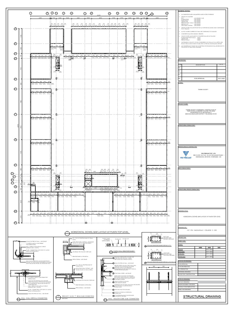 Plinth Top Dowel Bar Layout Details | PDF | Concrete | Composite Material