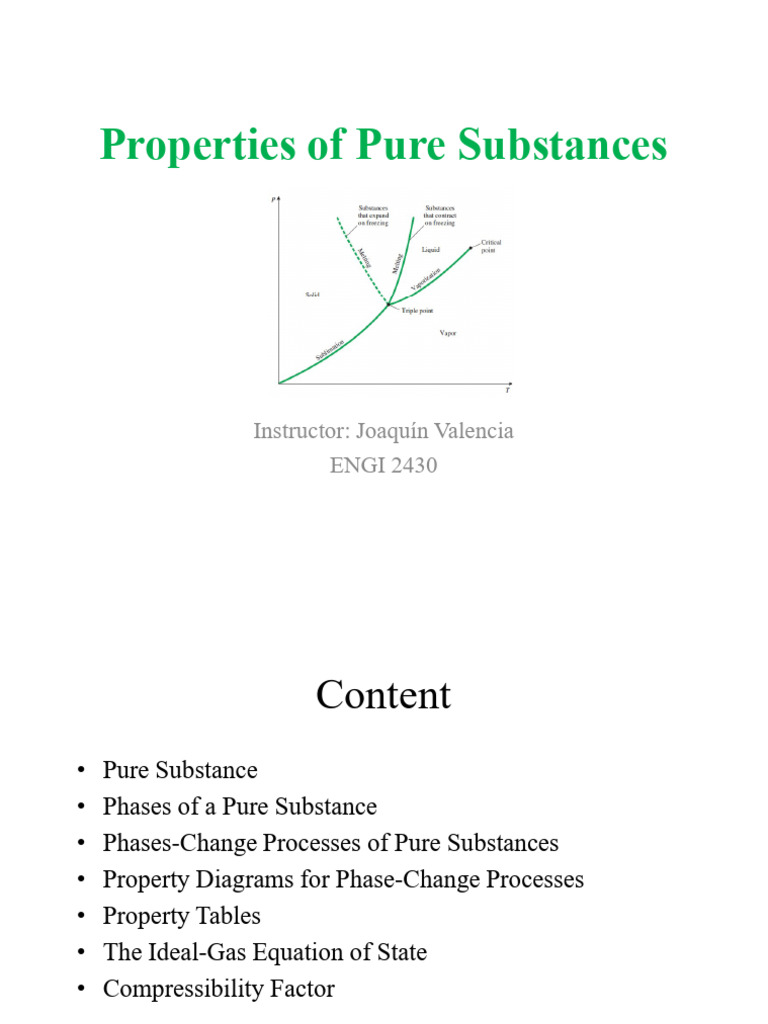 Properties of Pure Substances | PDF
