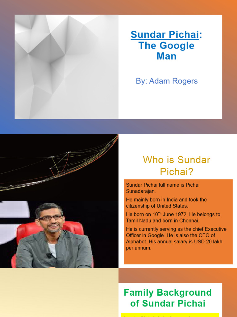 Sundar Pichai: Biography and Family Background | PDF