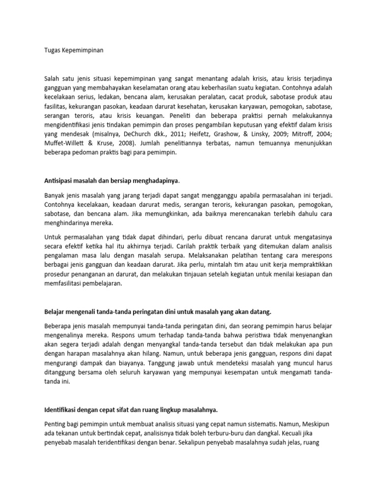 Salinan Tugas Kepemimpinan - Johan | PDF